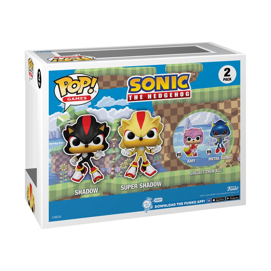 Buy Sonic the Hedgehog - Shadow & Super Shadow Glow Pop! Vinyl 2-Pack ...