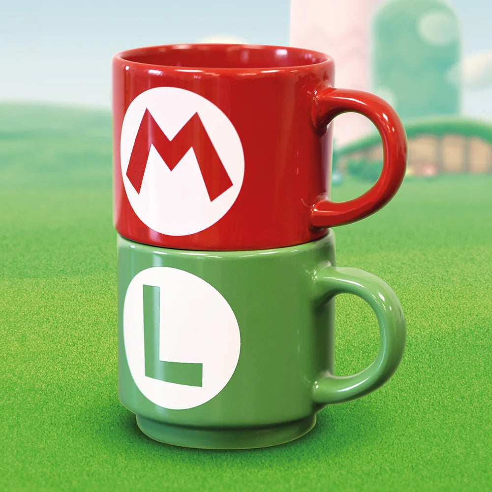 Buy Super Mario Bros - Mario Luigi Initial - Stackable Mug Set Online ...