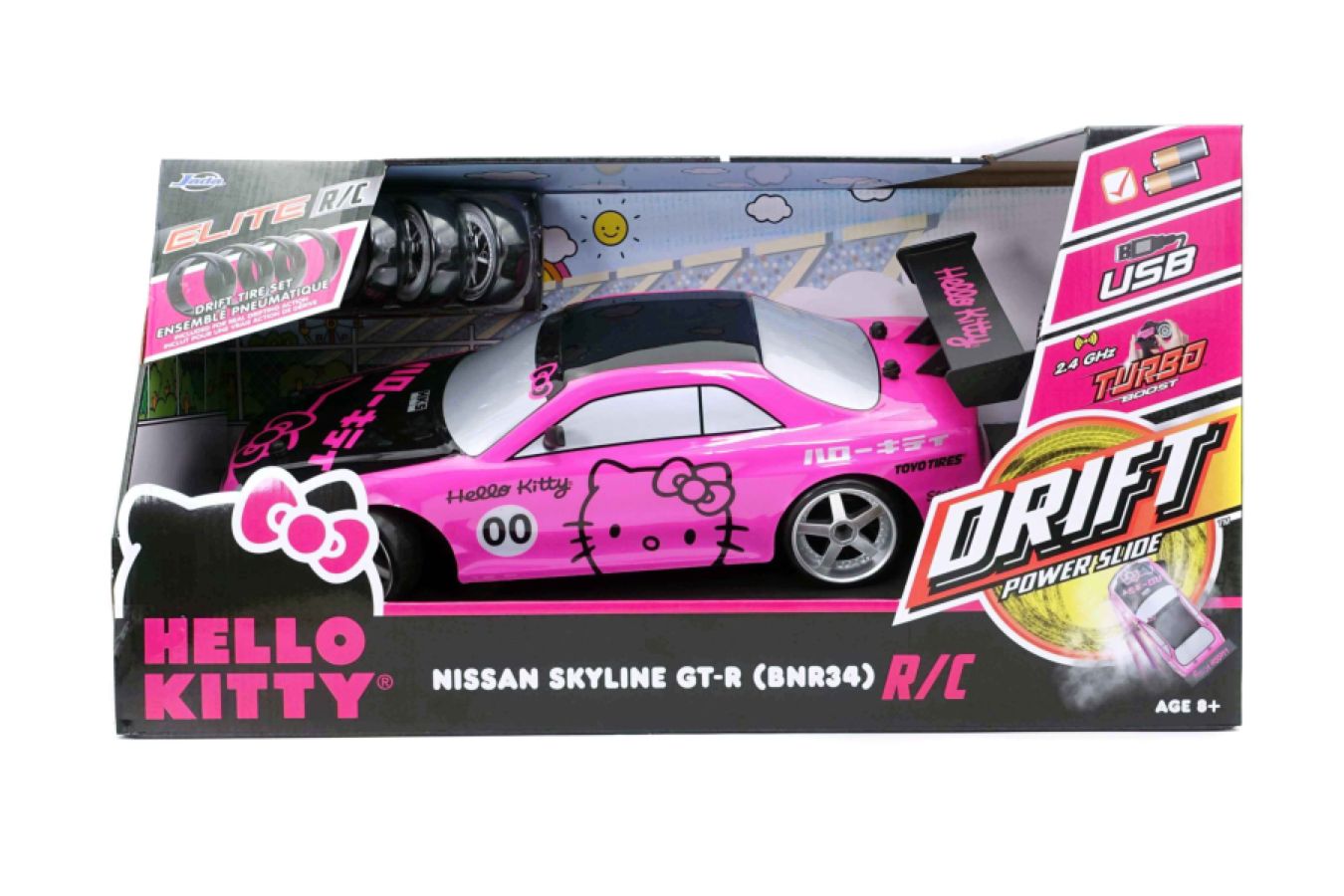 Hello Kitty - 2002 Nissan Skyline GT-R (BNR34) 1:10 Scale Remote Contr
