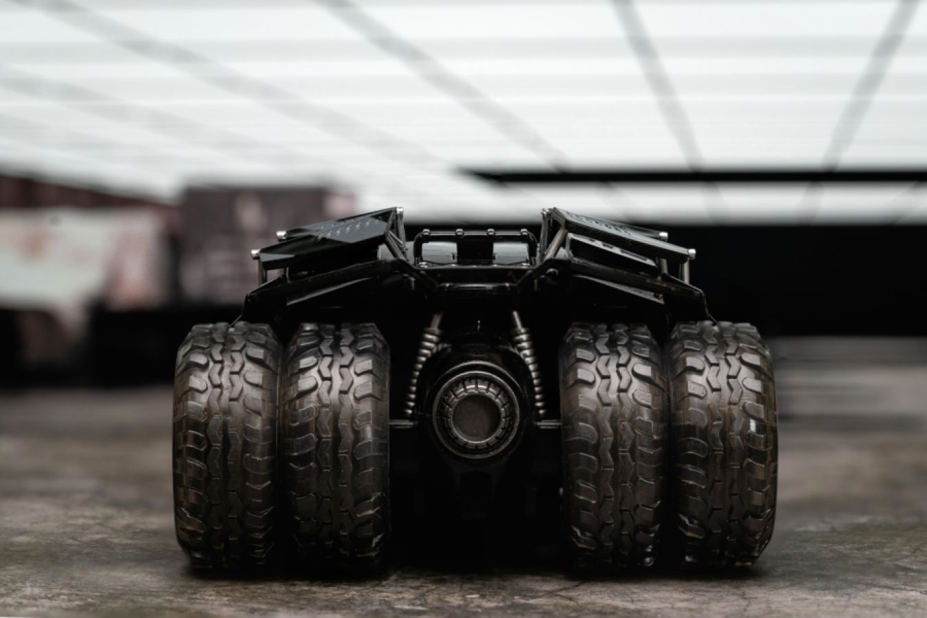 Batman: Dark Knight Trilogy - Batmobile with Batman (Black Camo) SDCC