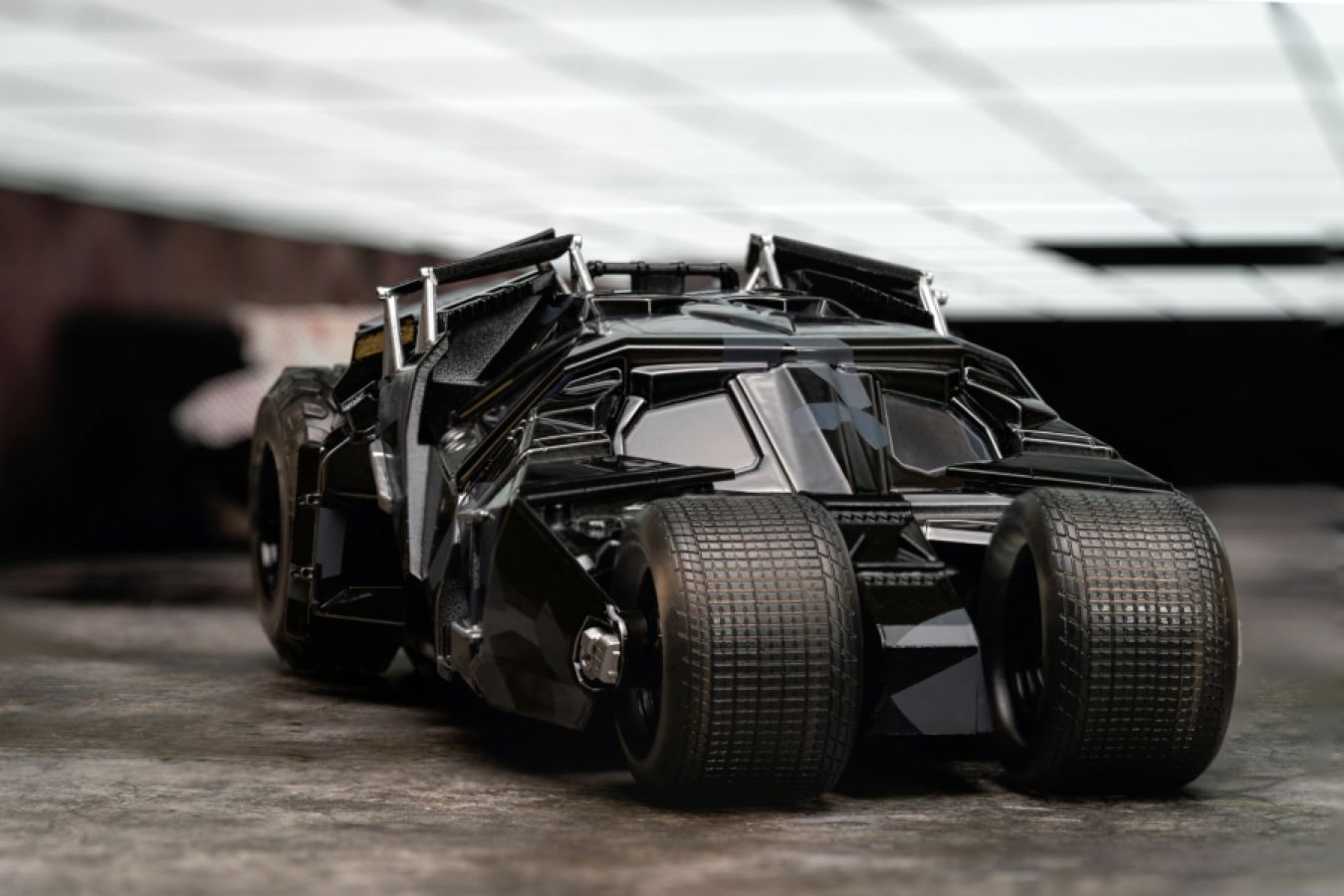Batman: Dark Knight Trilogy - Batmobile with Batman (Black Camo) SDCC