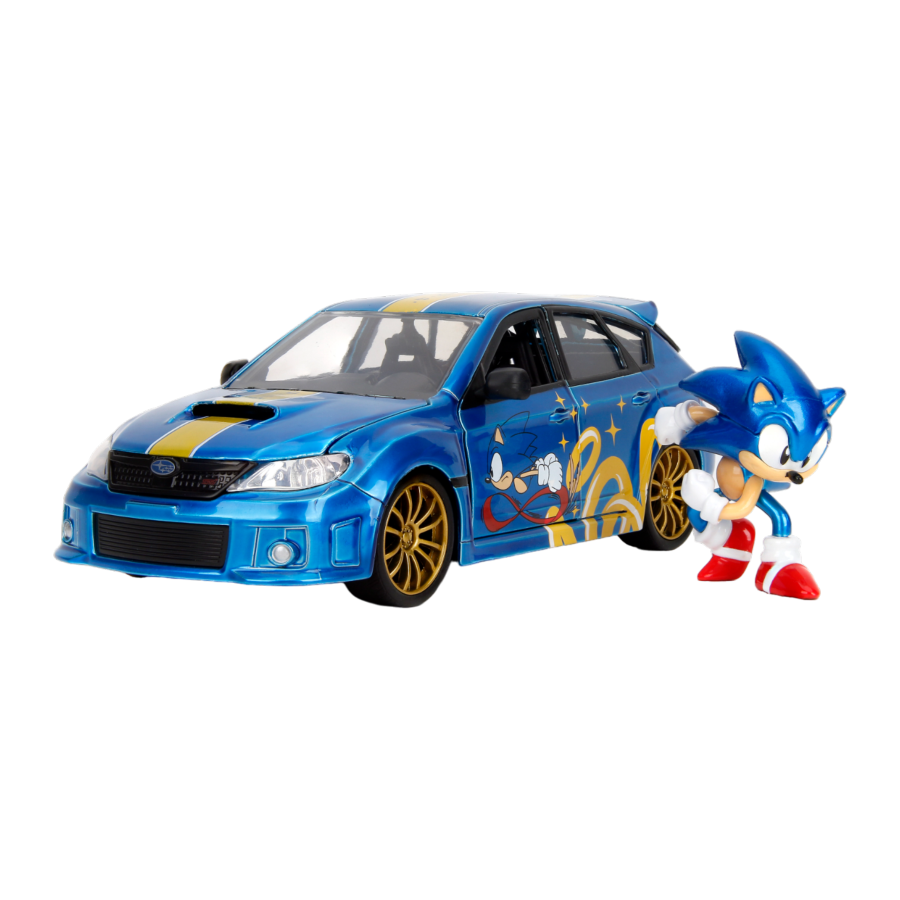 Sonic the Hedgehog - Subaru STI with Sonic Figure 1:24 Scale Diecast V