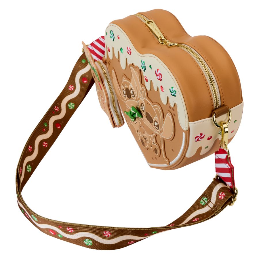 Buy Lilo & Stitch - Angel & Stitch Gingerbread Heart Crossbody Bag ...