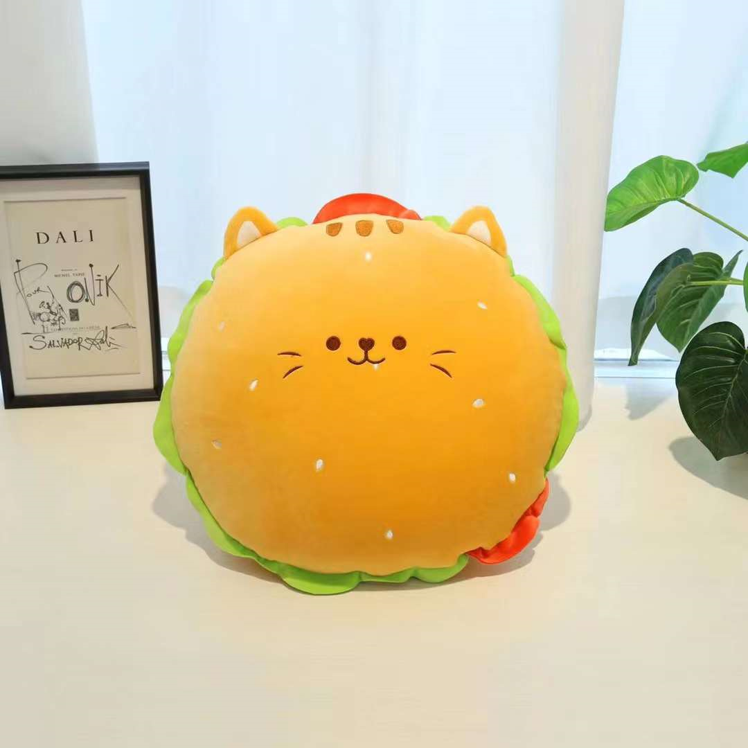 Buy Hamburger Cat Plush Cushion - 40cm Online Australia — Minitopia