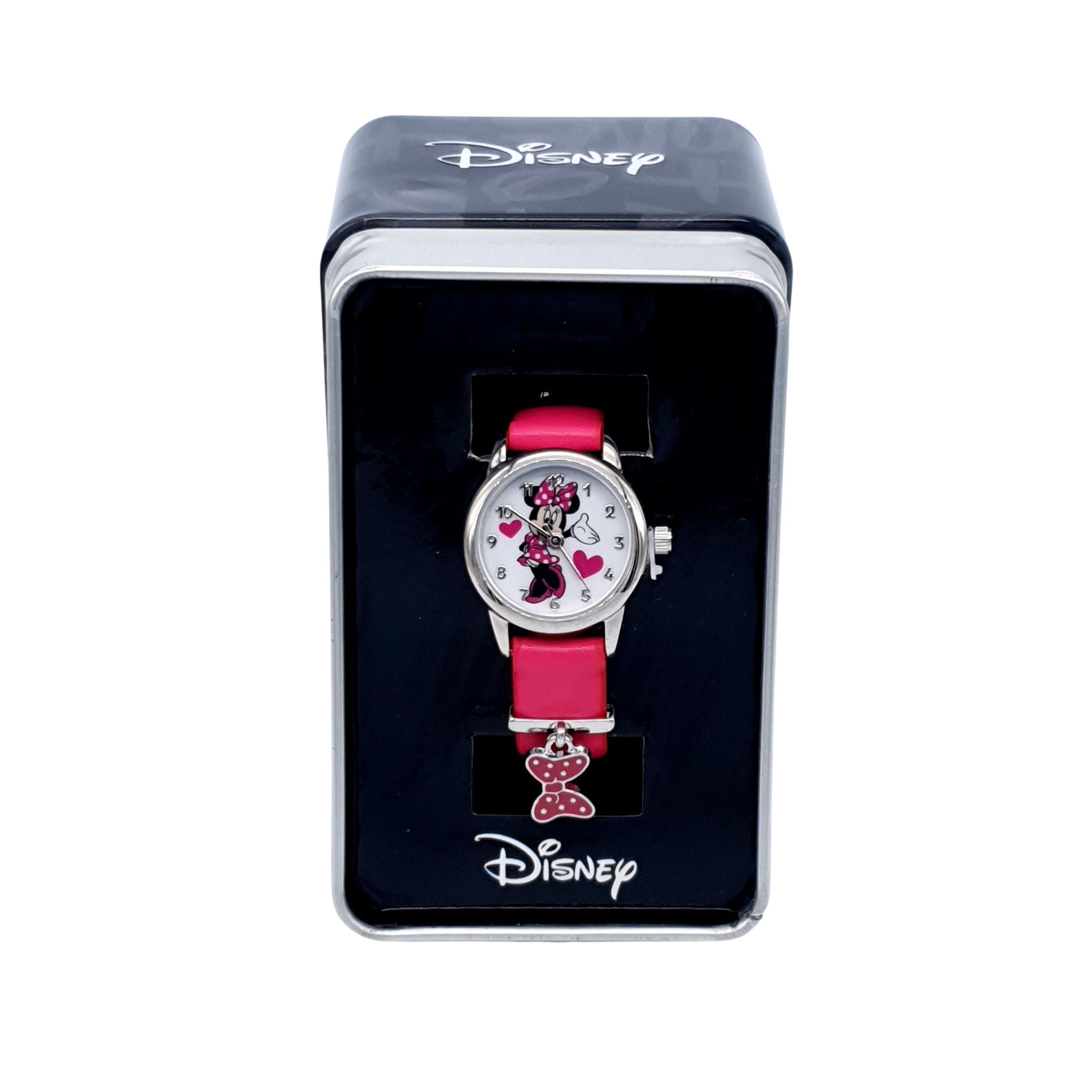 Buy Disney Minnie Mouse Adult Specialty Watch Pink Leather Strap Online ...