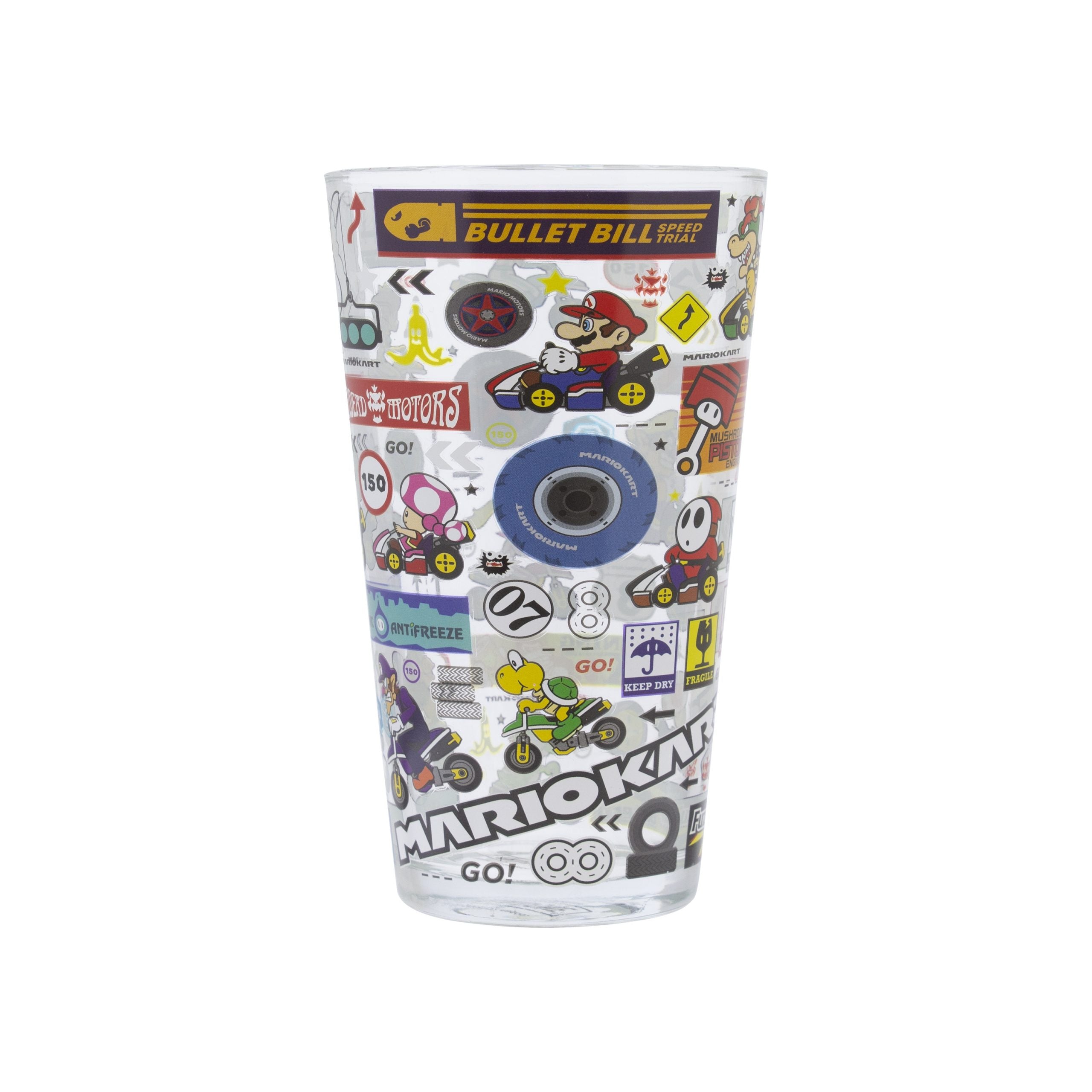 Buy Super Mario - Mario Kart Stickerbomb Glass Online Australia — Minitopia